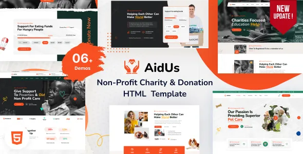 AidUs - Fundraising & Charity HTML Template | Free HTML Templates Download